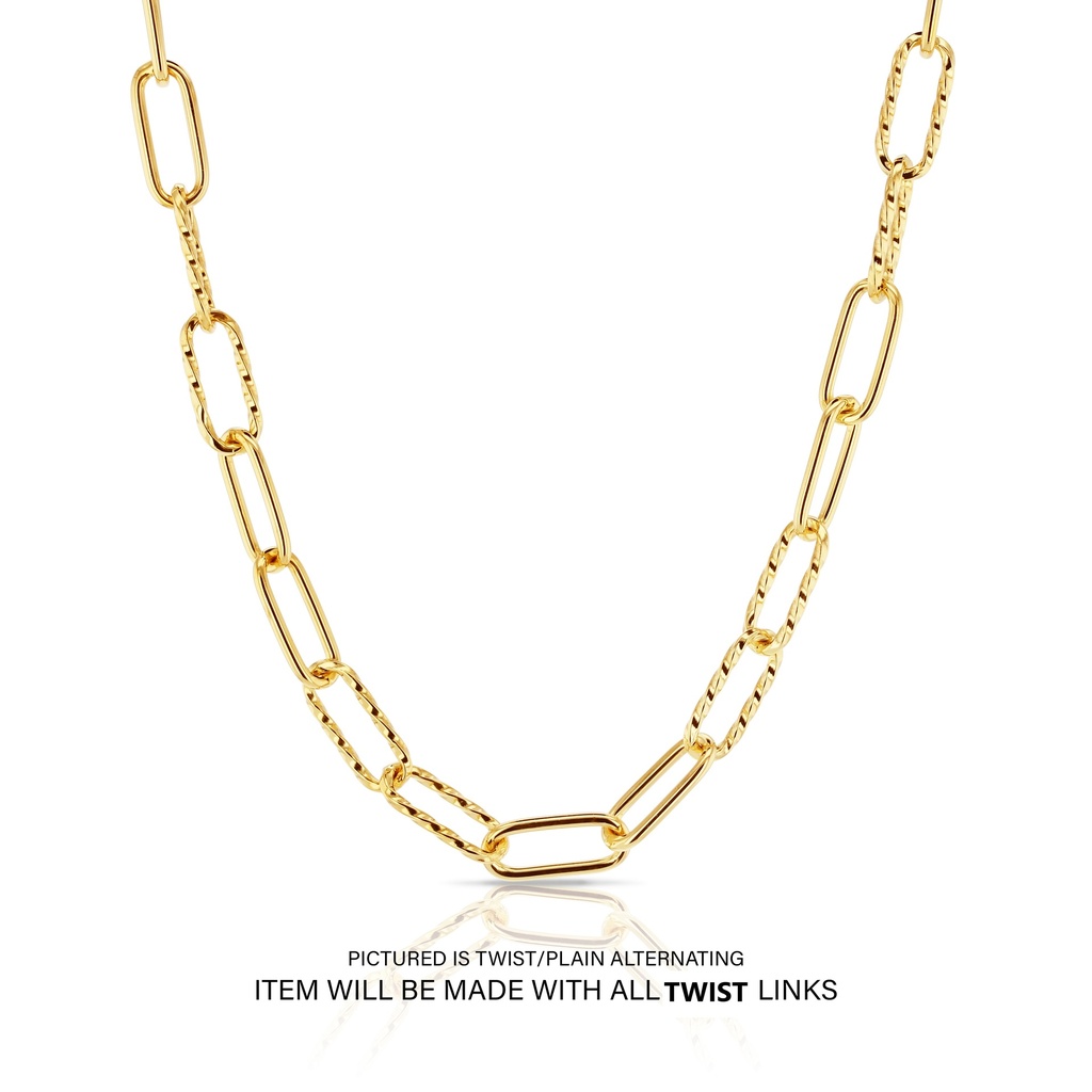 9CT SILVER FILLED ROUNDED PAPERCLIP SMALL TWIST | Golden Mile Jewellery ...